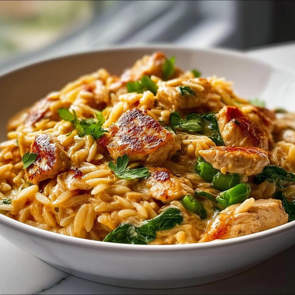 Easy High Protein Chicken Orzo