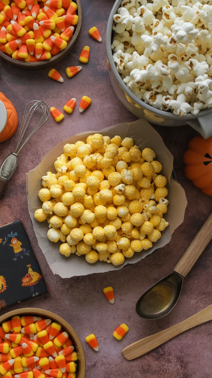 Sweet & Savory Candy Corn Popcorn for Fall Snacking Fun
